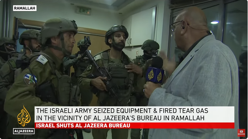 Israel forces raid Al Jazeera office in West Bank, order 45-day closure