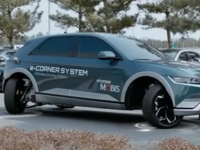 Hyundai’s e-Corner system allows wheels to turn 90 degrees