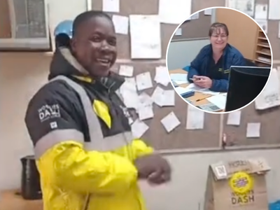 Delivery driver surprises customer with a 'Happy Birthday' song