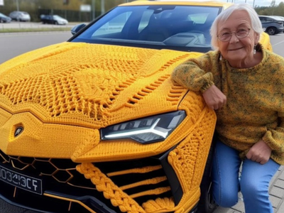 Edna, the granny that crocheted a car cover for a Lamborghini