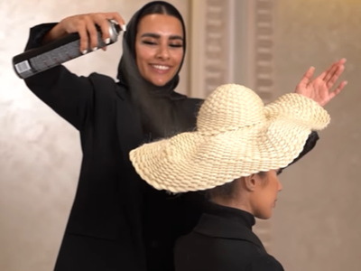 Watch how this hairstylist transforms woman's hair into a hat