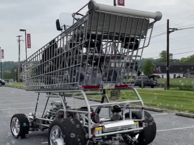 WATCH: Have you seen this large shopping cart made for hot rod racing?