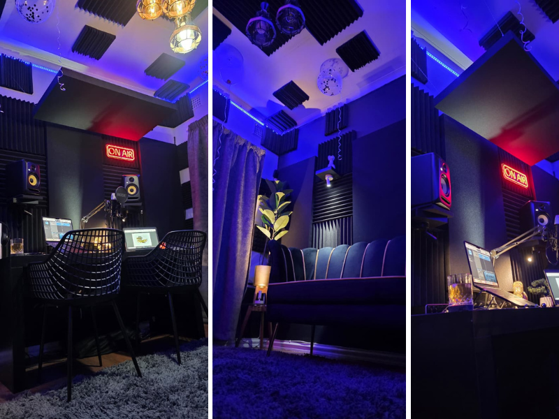 Danny Guselli cuts the ribbon to his home studio