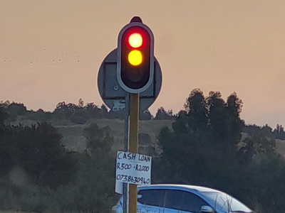 Traffic light confusion for South African motorist