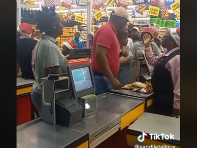 Man screams at cashier for not serving him when he cuts the queue