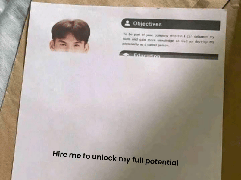 Job seeker goes viral for sending out incomplete CV to get noticed