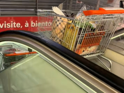 Shopping cart escalators in Switzerland vs Checkers Sixty60