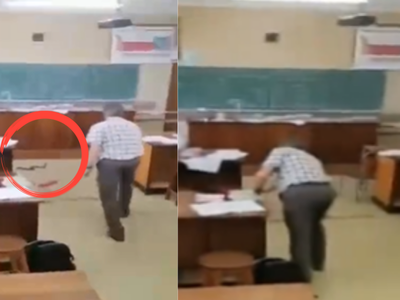 WATCH: Teacher sweeps an extremely dangerous snake out his classroom ...