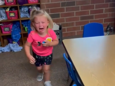 When you pick up your kids after their first day at daycare