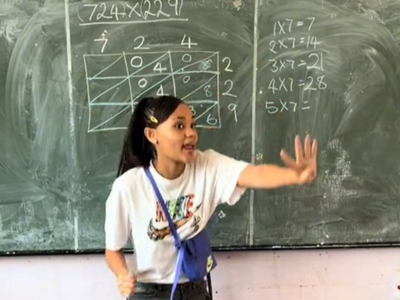 Young teacher uses innovative way to teach multiplication