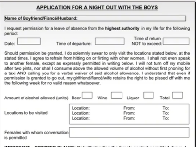 Is this what all ladies receive the night before 'boys night'?