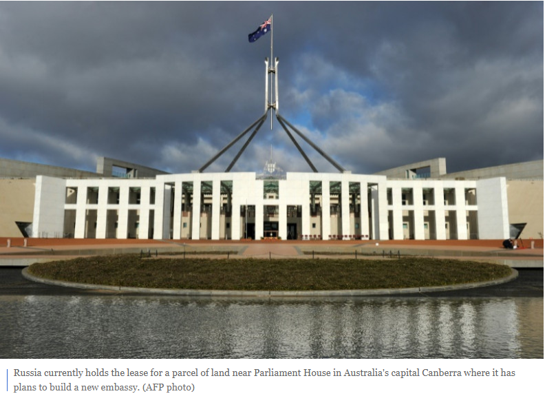 Australia blocks new Russian embassy near parliament