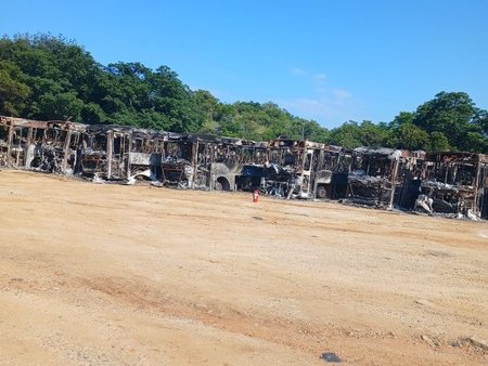 Massive fire destroys 10 buses in Barberton; cause under investigation