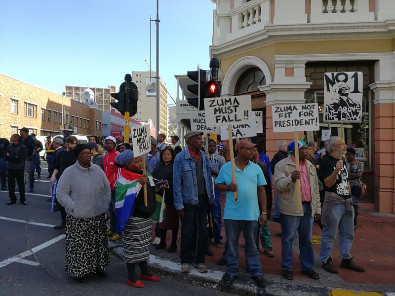 Hundreds gather for anti-Zuma march