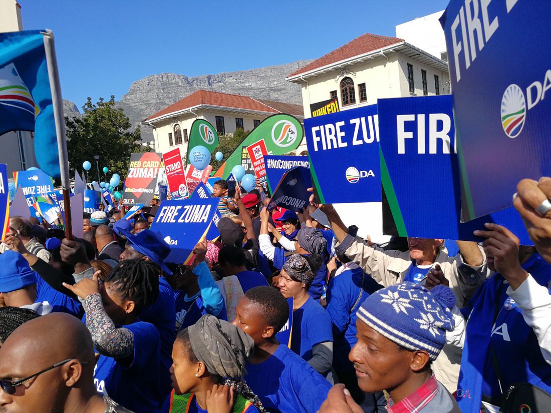 Hundreds gather for anti-Zuma march