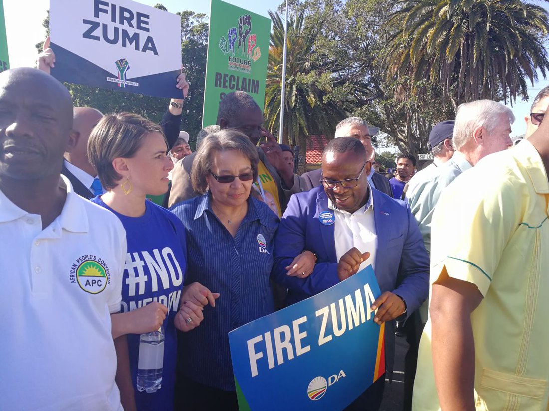 Hundreds gather for anti-Zuma march