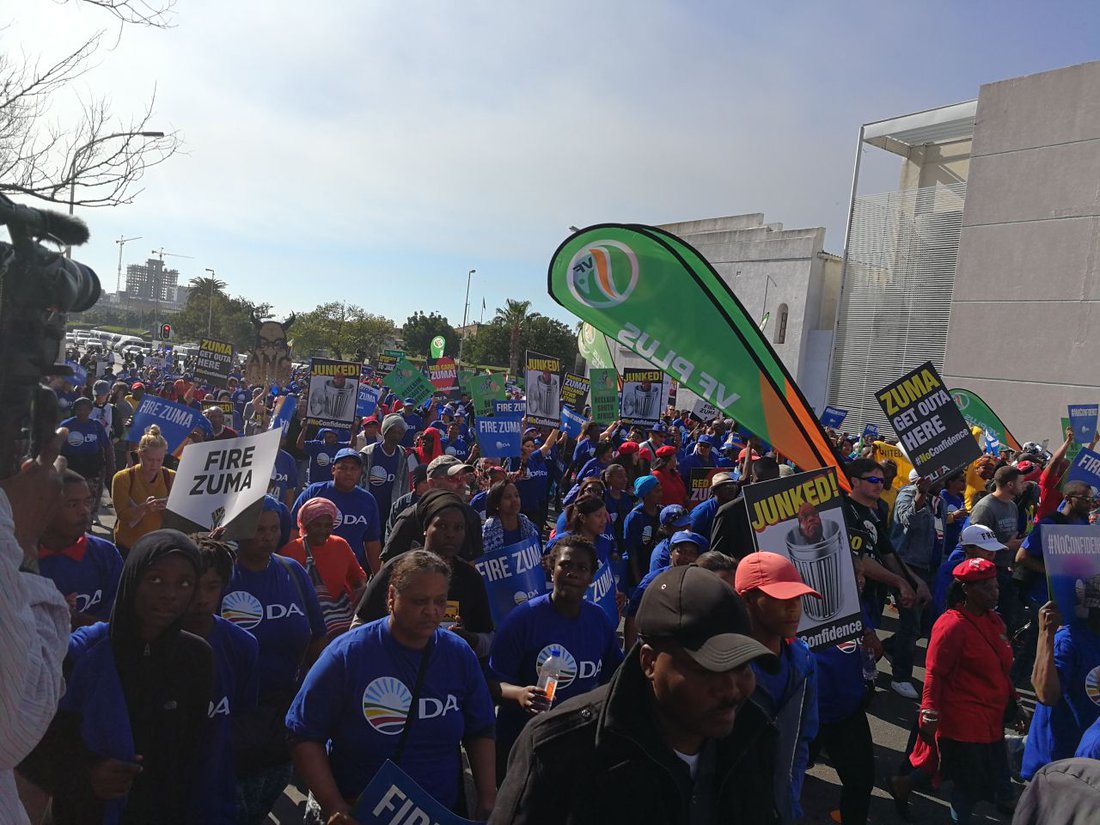 Hundreds gather for anti-Zuma march