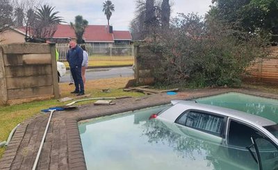 SEE: Driver launches his car into a pool and now has to carpool to work!