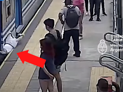 WATCH: Woman has survived falling off a platform and under a train