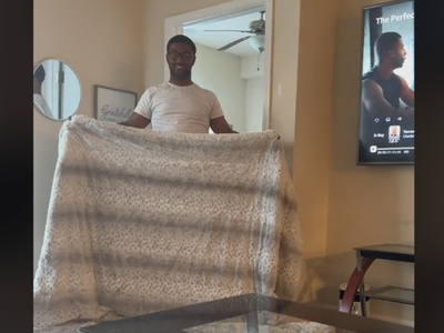 Dad performs disappearing prank on his toddler