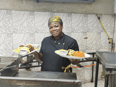 WATCH: Ghanaian chef makes goat meat and jollof rice