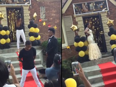 Girl makes epic prom entrance