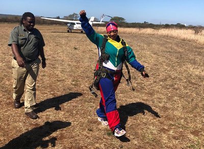 WATCH: Princess Nandi skydives for rhinos