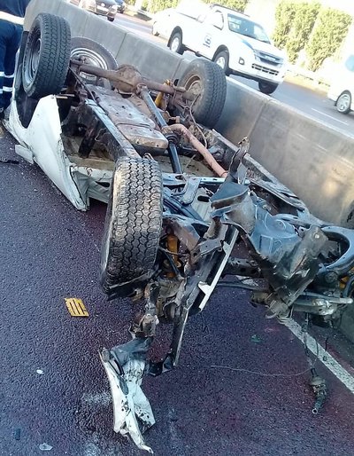 PHOTOS: Bakkie ripped apart in horror Durban crash