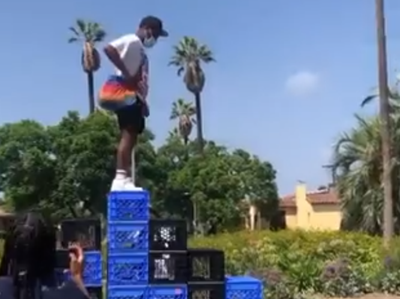 WATCH: The Milk Crate Challenge is hitting the online streets of America