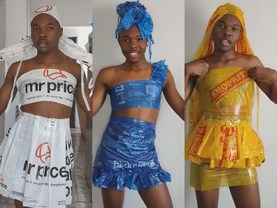 Securing the Bag: Creative TikToker crafts dresses from shopping bags