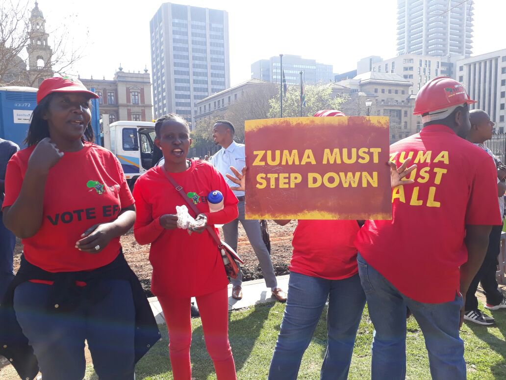 Hundreds gather for anti-Zuma march