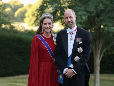 Princess Catherine welcomes French president in style
