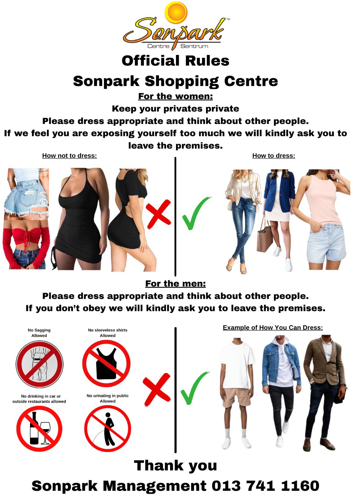 LOOK: Shopping centre's dress code for women sparks controversy