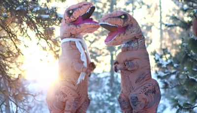 This T-Rex-themed engagement shoot is amazing!