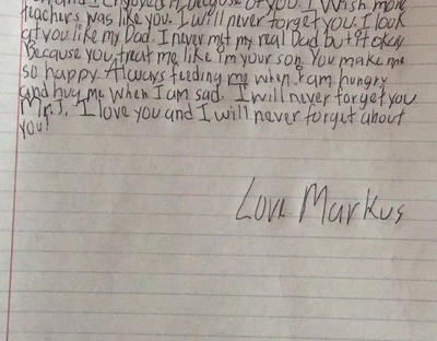Pupil writes teacher heartfelt note that will make you cry
