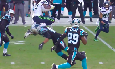 Superhero flip wows NFL football fans!