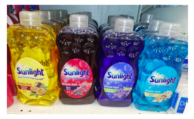 Sunlight bubble bath? The bubbles last for over two hours!