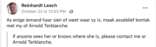 Vicki Terblanche's boyfriend in court for her murder