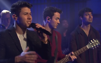 A whole vibe: Jonas Brothers perform 'Only Human' on 'Late Night with ...