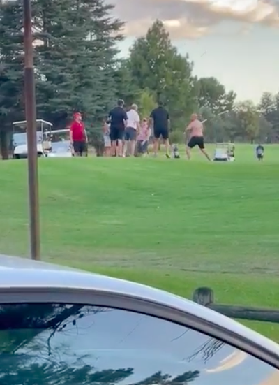 Golf club vs fight club: Huge fight breaks out between two men on golf ...