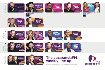Jacaranda FM announces Top 40 show and other line-up developments