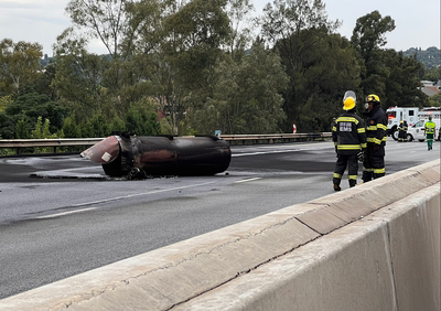 N1 reopens after crash results in tank carrying fuel exploding