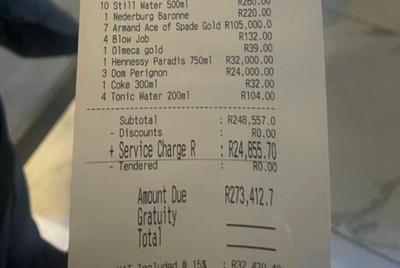 Midrand patrons rack up bill of more than R200,000!