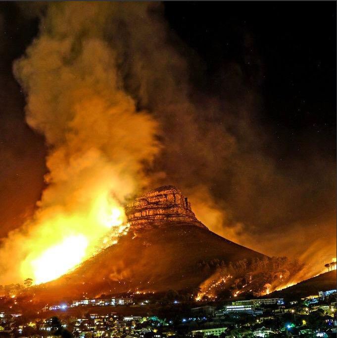 Cape Town firefighters battling flare-ups on Signal Hill