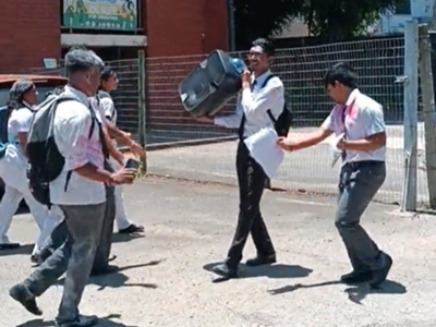 Matriculants celebrate on their last day of school