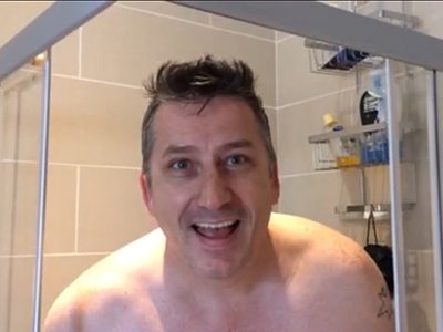 Darren gets a little help in the shower