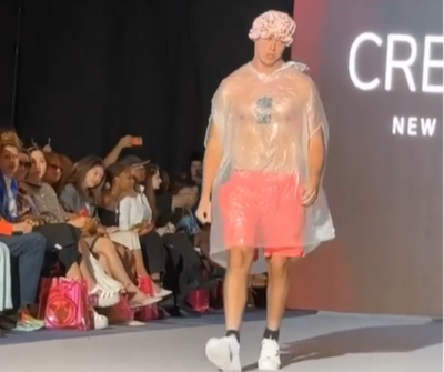 Fake model caught by security in ridiculous outfit