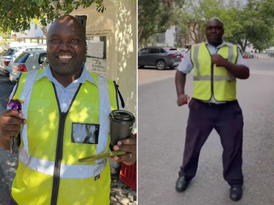 WATCH: Security guard goes viral for all the right reasons