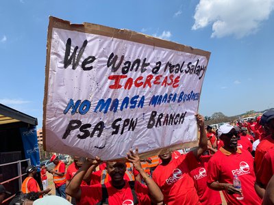 Thousands of PSA members march in Pretoria