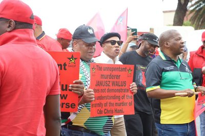 ANC, SACP protest at ConCourt against Walus parole